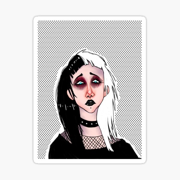 "Confused goth girl" Sticker for Sale by AnnSanity | Redbubble