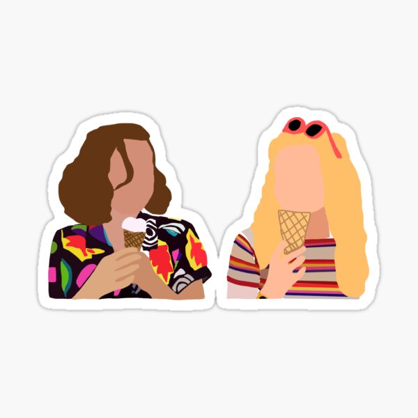 "Stranger Things - Max / Eleven" Sticker by alishagoeman | Redbubble