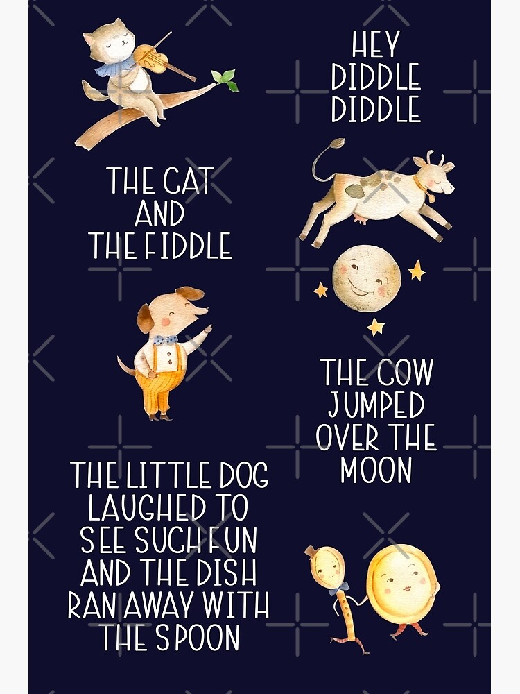 "Nursery Rhyme - Hey Diddle Diddle" Art Print for Sale by Amanda-Lakey ...