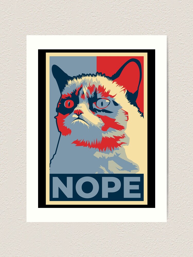 "Nope Cat Meme" Art Print for Sale by ShirtBricks | Redbubble