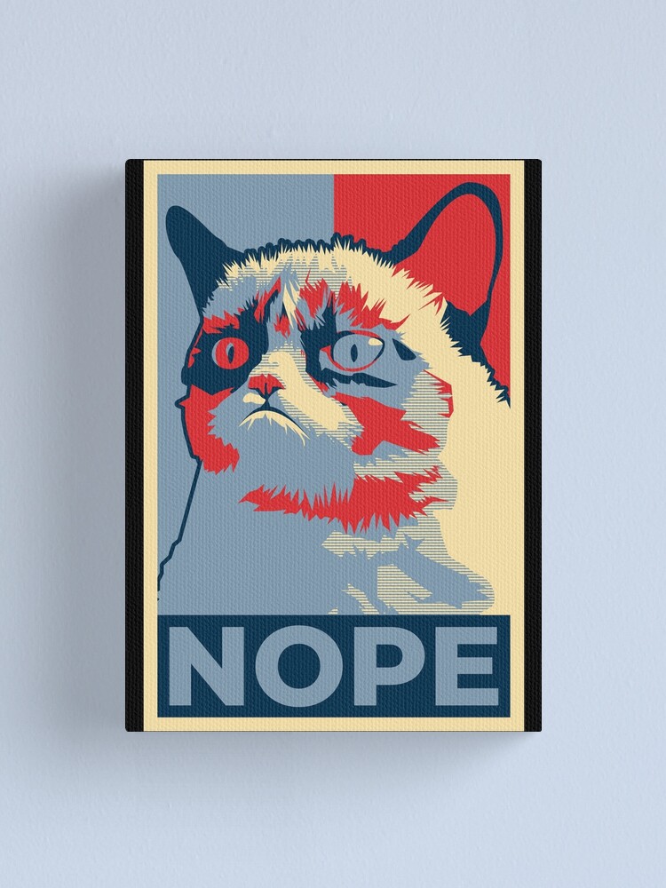 "Nope Cat Meme" Canvas Print by ShirtBricks | Redbubble