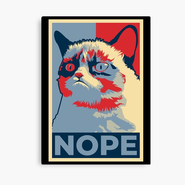 "Nope Cat Meme" Canvas Print by ShirtBricks | Redbubble