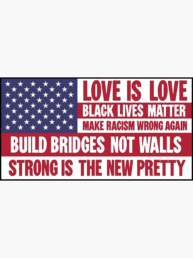 "American flag with liberal slogans" Art Print for Sale by GdLkngCrps ...