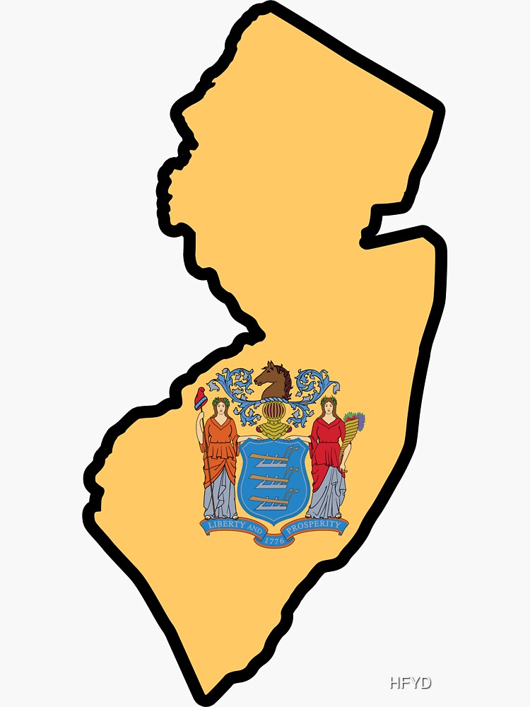 Pegatina «Mapa de la bandera del estado de NUEVA JERSEY» de HFYD ...