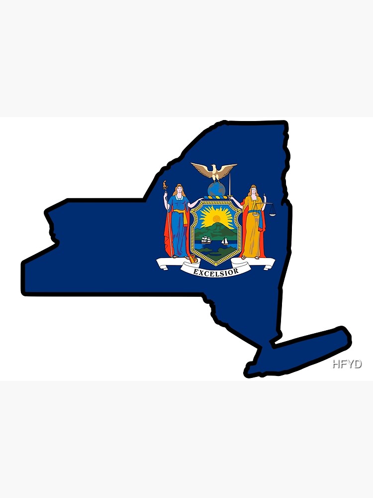 Lámina fotográfica «Mapa de la bandera del estado de NUEVA YORK» de ...