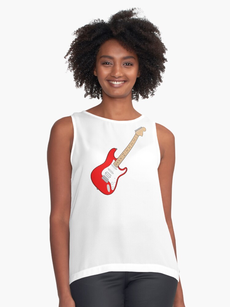 "Red Electric Guitar " Sticker for Sale by Teez Rock | Redbubble