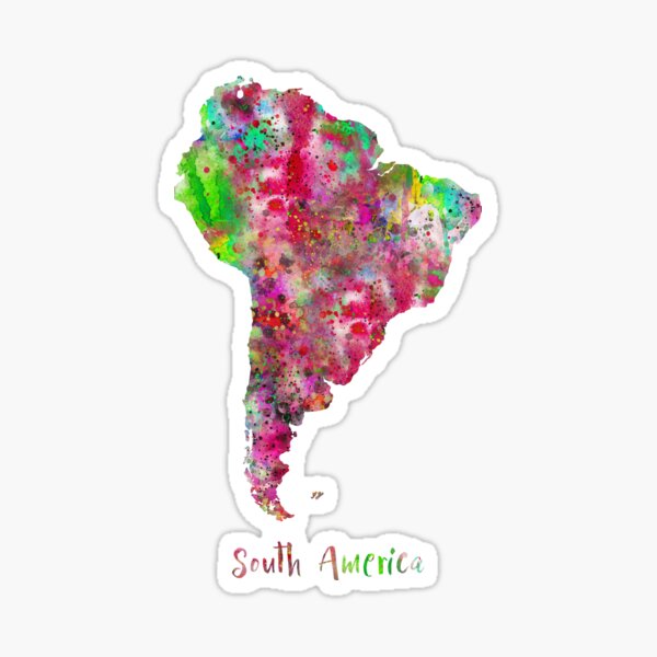 "South America map" Sticker for Sale by Rosaliartbook | Redbubble