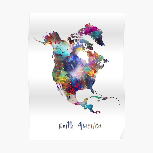 "North America map" Poster for Sale by Rosaliartbook | Redbubble