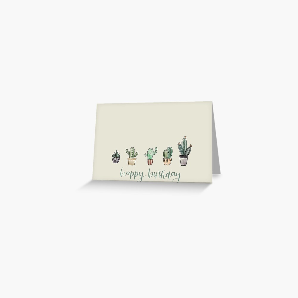 "Cactus Happy Birthday" Greeting Card by natduncdesign | Redbubble