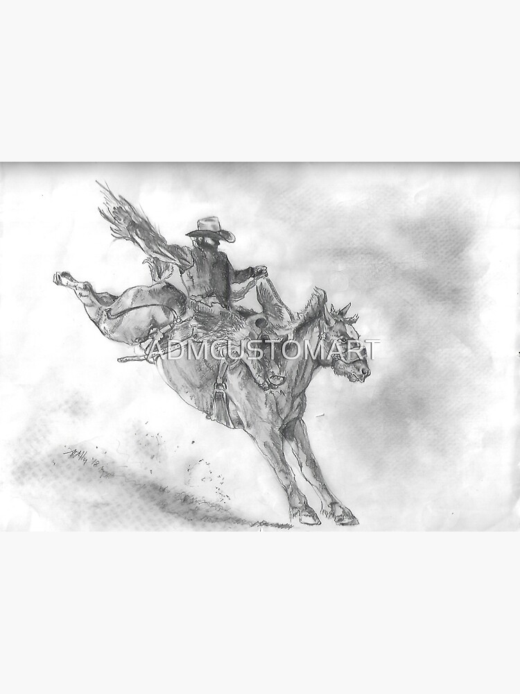 "Saddle Bronc Rider" Sticker by ADMCUSTOMART | Redbubble