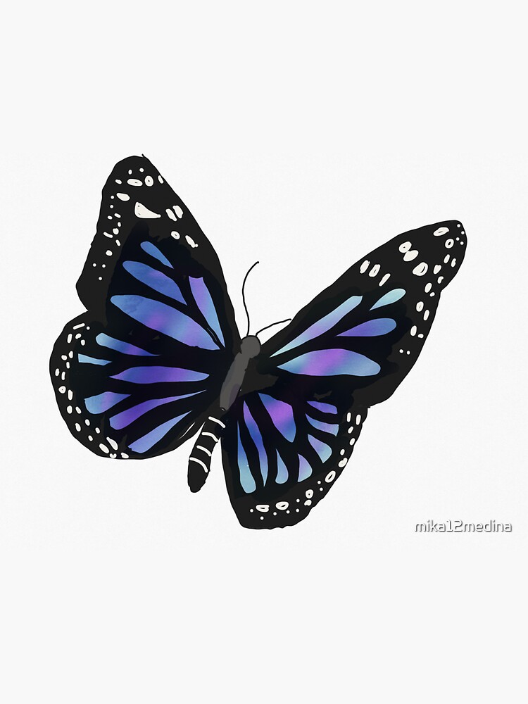 "Blue Monarch Butterfly" Sticker by mika12medina | Redbubble