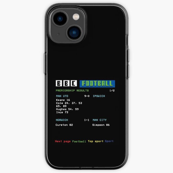 "Teletext Football Soccer 90s Nostalgia Man Utd" iPhone Case for Sale ...