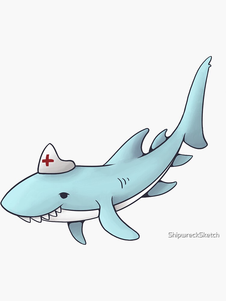 Cartoon Nerd Shark
