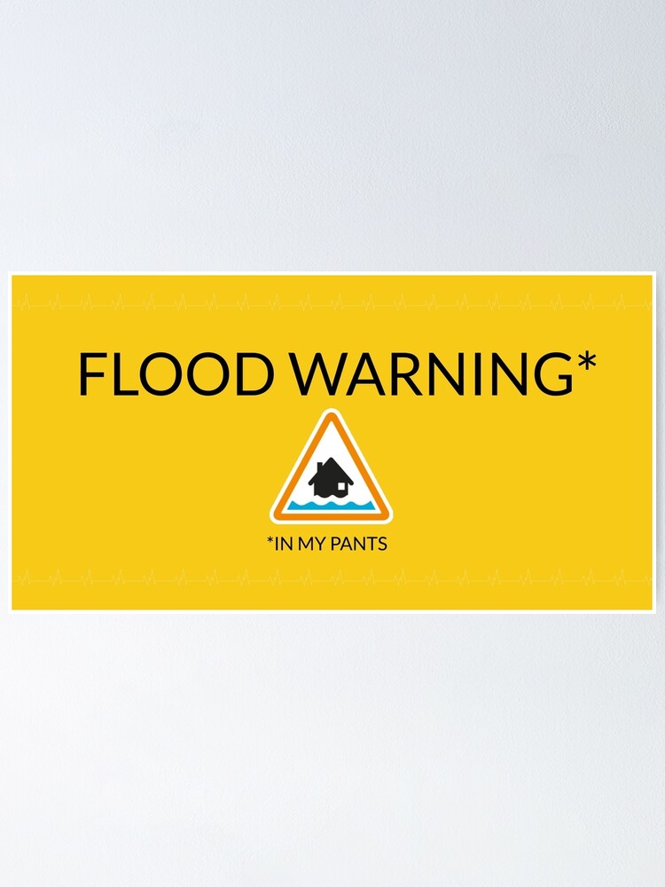 "Funny Flood Warning " Poster for Sale by Lcsquish | Redbubble