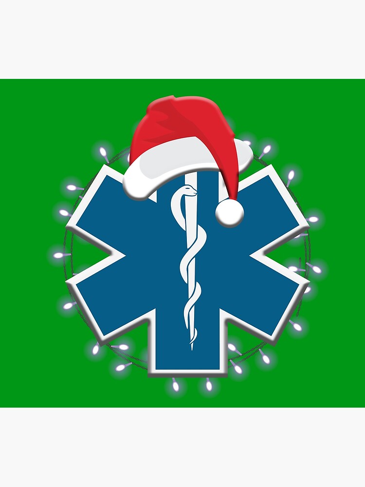 "EMS Paramedic EMT Star of Life Christmas Graphic Santa Hat With Lights ...
