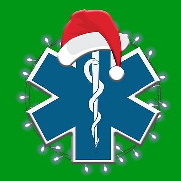 "EMS Paramedic EMT Star of Life Christmas Graphic Santa Hat With Lights ...