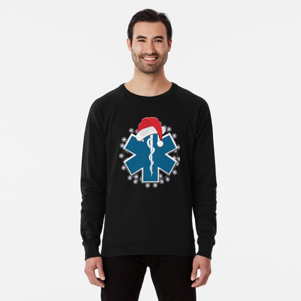 "EMS Paramedic EMT Star of Life Christmas Graphic Santa Hat With Lights ...