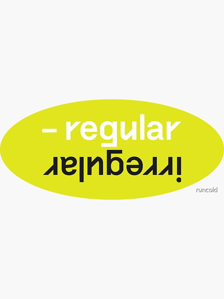 "regular irregular" Sticker for Sale by runcold | Redbubble