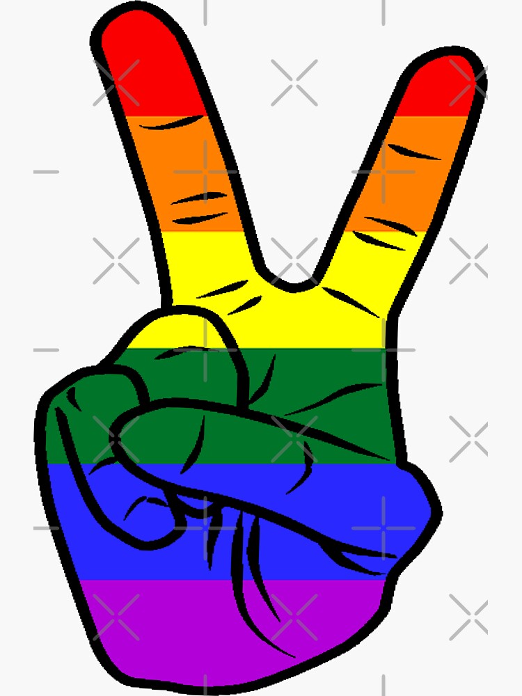 "LGBT Community Pride Peace Sign T Shirt" Sticker for Sale by ...
