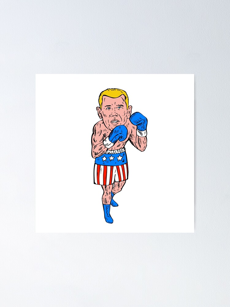 "Boxer Pose USA Flag Etching" Poster for Sale by patrimonio | Redbubble