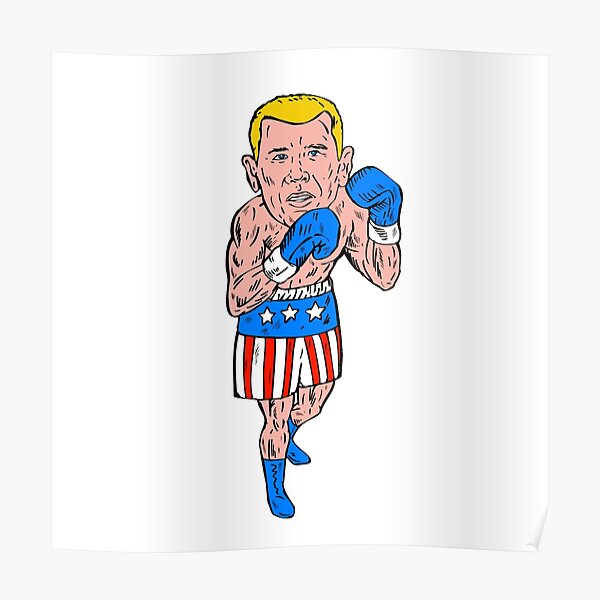 "Boxer Pose USA Flag Etching" Poster for Sale by patrimonio | Redbubble