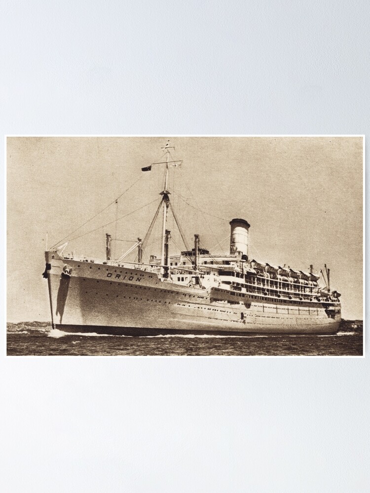 Póster «Barco de pasajeros - Orient Line SS ORION 1935» de anmm | Redbubble