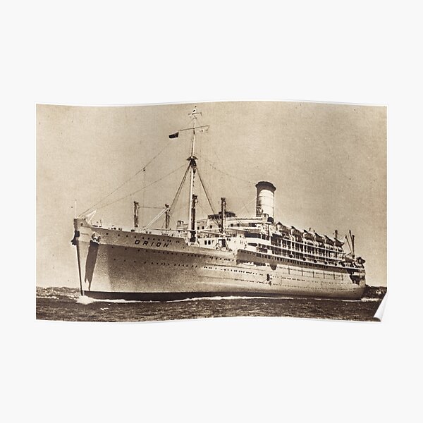 Póster «Barco de pasajeros - Orient Line SS ORION 1935» de anmm | Redbubble