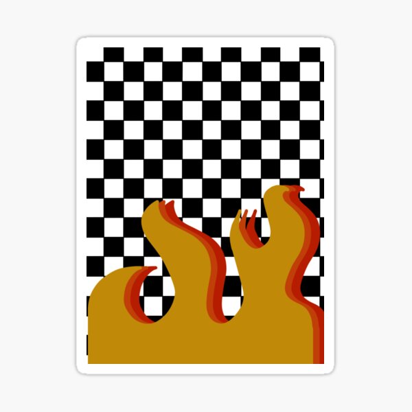 "Checkerboard Flame" Sticker for Sale by saraayoub | Redbubble