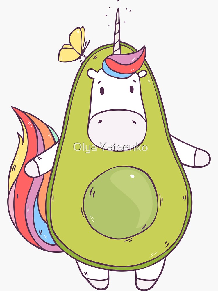 "Unicorn Avocado" Sticker for Sale by olarty | Redbubble