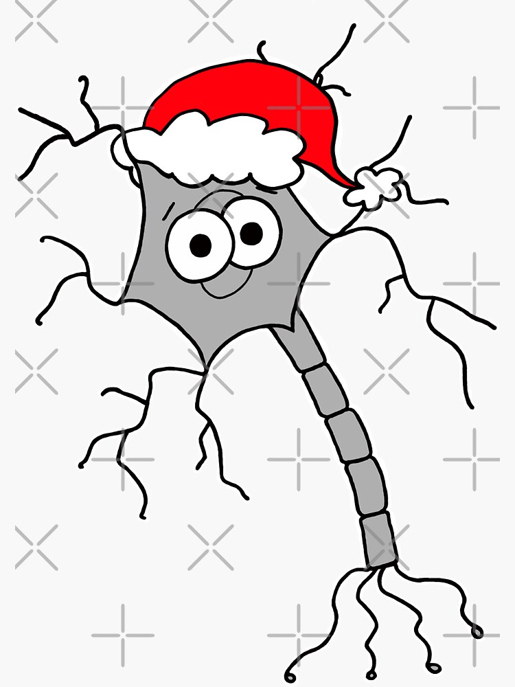"Christmas Neuron - on white" Sticker for Sale by AdrienneBody | Redbubble