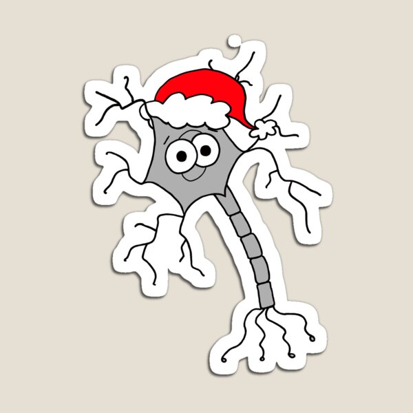 "Christmas Neuron - on white" Magnet for Sale by Adrienne Body | Redbubble