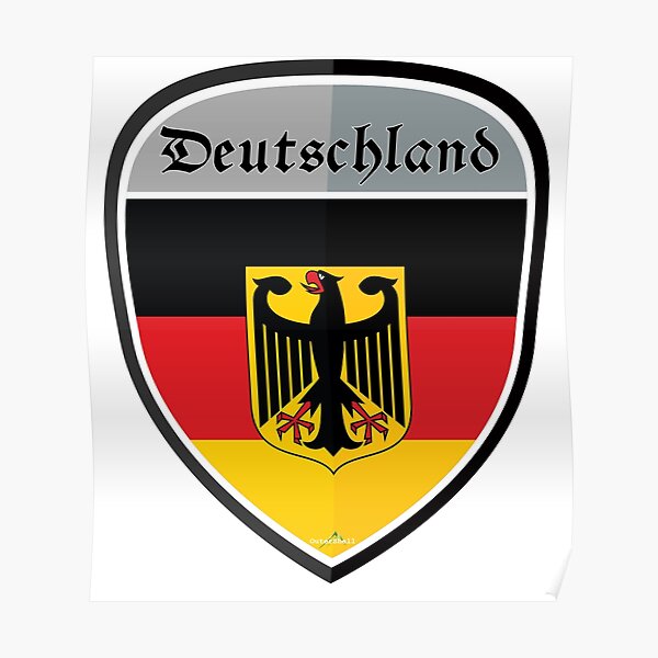 "GERMANY Deutschland German DEUTSCH Shield Sticker Flag 03" Poster by ...