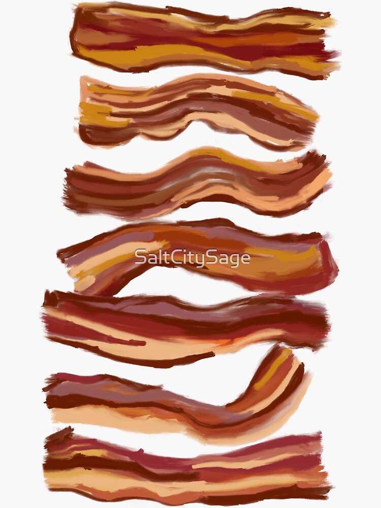 "Bacon Bedspread on Army Green " Sticker for Sale by SaltCitySage ...