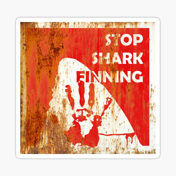 "Stop Shark Finning" Sticker for Sale by MiguelAIC | Redbubble