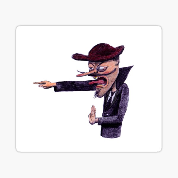 "Simon Snead Pointing" Sticker by RushingRiver | Redbubble