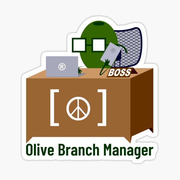 "Olive Branch Manager" Sticker for Sale by mockbridge | Redbubble