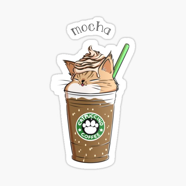 "Mocha CATpuccino" Sticker for Sale by amcart | Redbubble