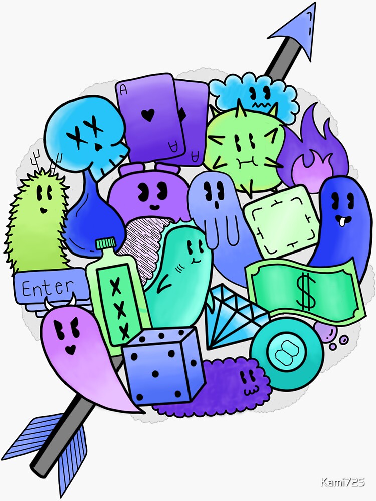 "Doodle Ball" Sticker for Sale by Kami725 | Redbubble