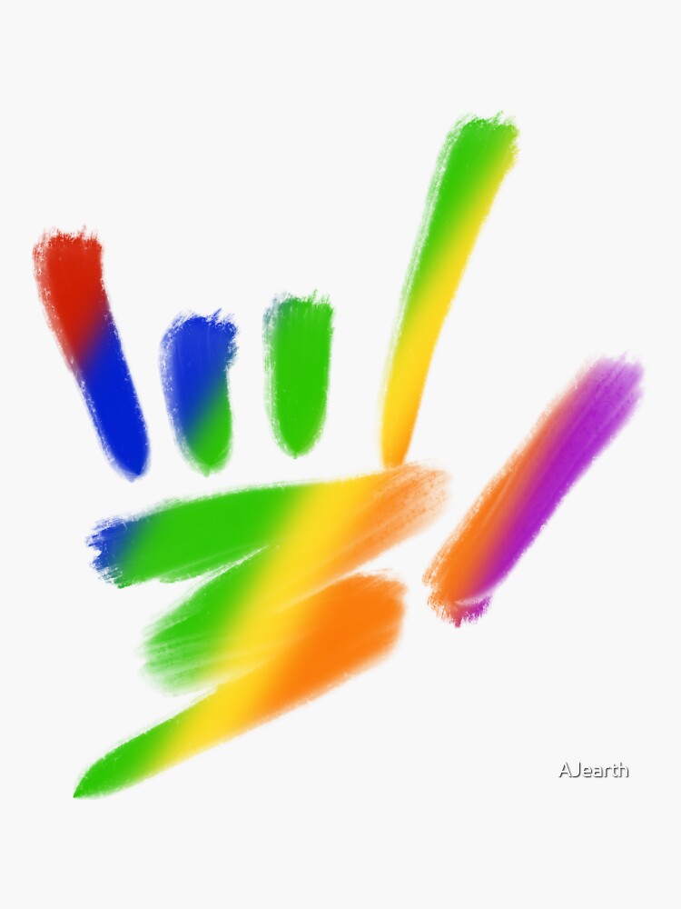 "Rainbow ASL I Love You" Sticker by AJearth | Redbubble