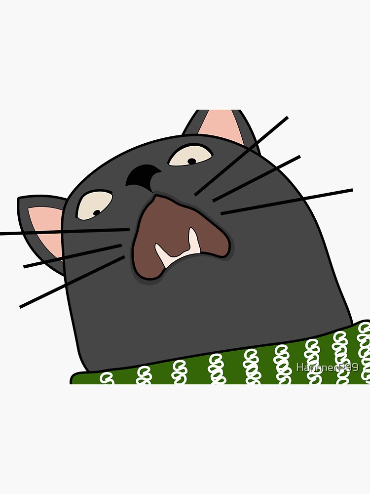 "Screaming Cat" Sticker by HannnerP99 | Redbubble