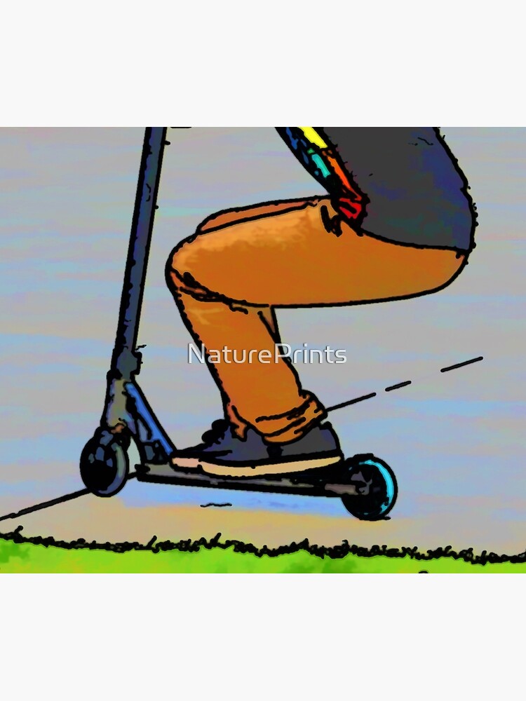 "Scooter Cruiser - Stunt Scooter Trick" Throw Blanket for Sale by ...