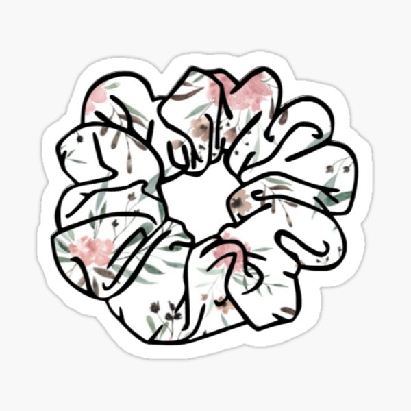 "Scrunchie Floral" Sticker for Sale by 24AshleyM | Redbubble