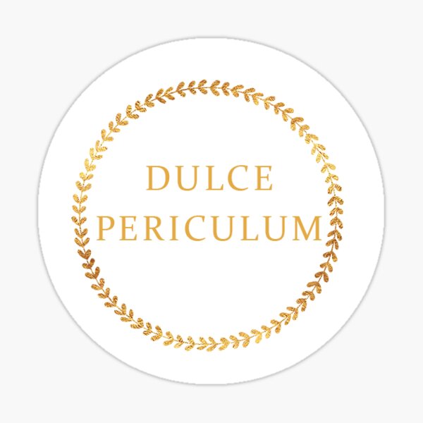 Pegatina «El peligro de periculum en latín romano dulce es una cita ...