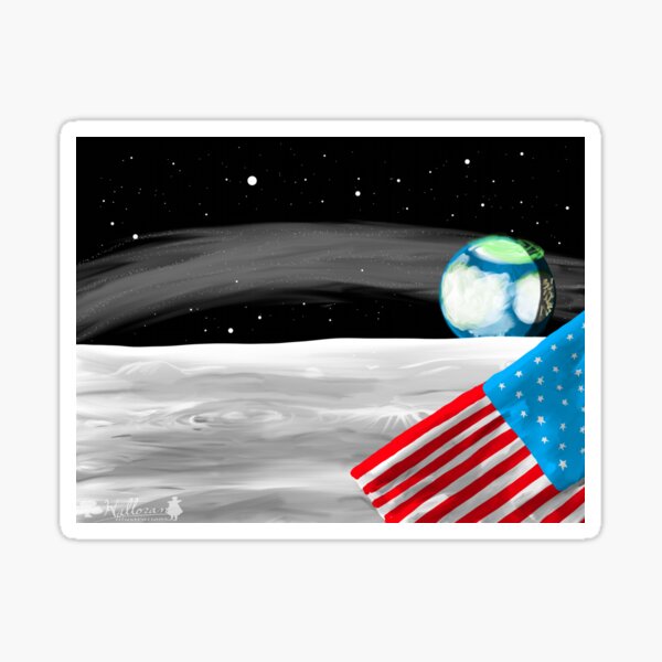 "Remembering the Moon Landing " Sticker for Sale by ChuckHalloran ...