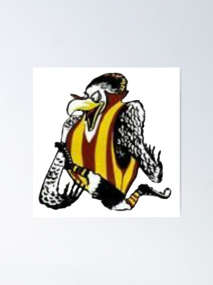 "Hawthorn Hawks Retro " Poster for Sale by DJWilliamsArt | Redbubble