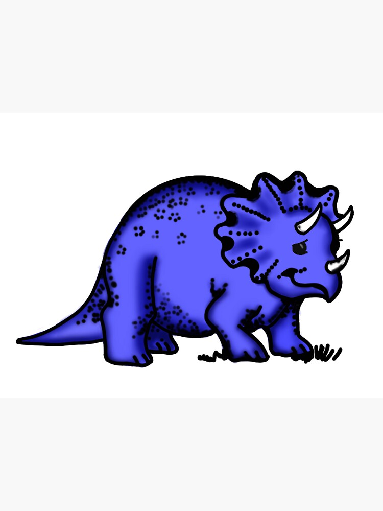 "Rubber Stamp Blue Triceratops " Sticker for Sale by CherokeeGal1975 ...
