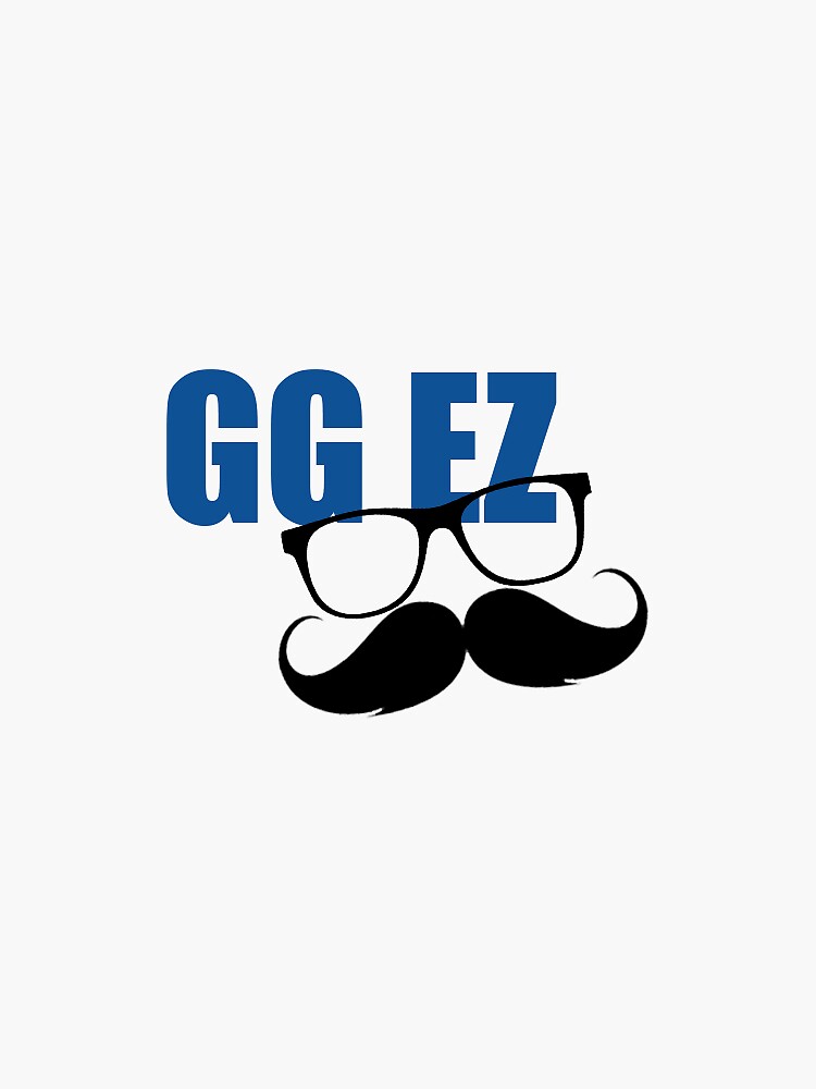 "GG EZ mustache gaming" Sticker for Sale by ailoua | Redbubble