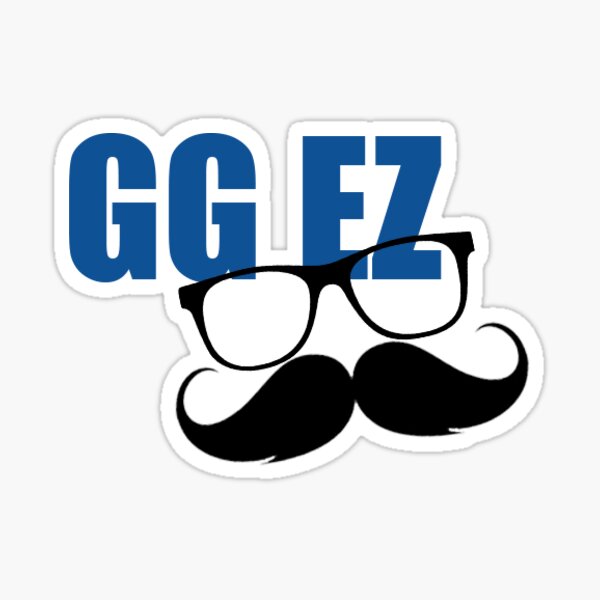 "GG EZ mustache gaming" Sticker for Sale by ailoua | Redbubble