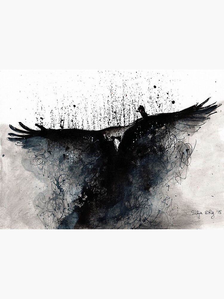 "Abstract raven flying" Art Print by siljaerg | Redbubble