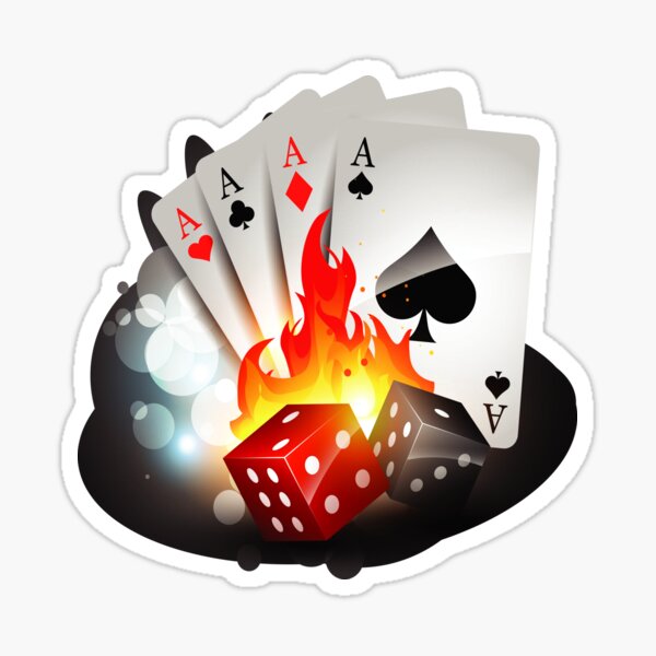 "Playing card and dice" Sticker by Chams0609 | Redbubble